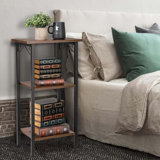 17 Stories Tier End Table, 30 Inch Tall Side Table, Rustic Telephone ...