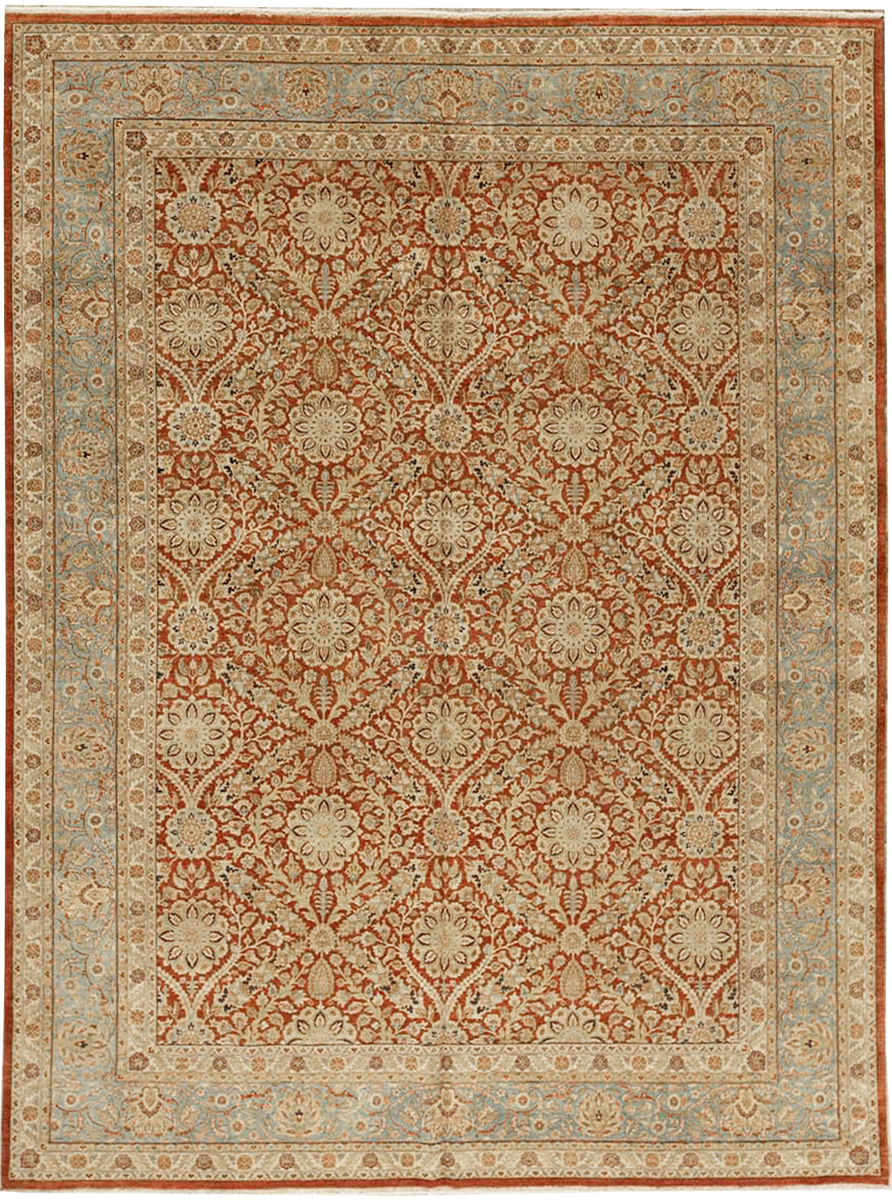 Bokara Rug Co., Inc. Hand-Knotted High-Quality Rust and Blue Area Rug ...