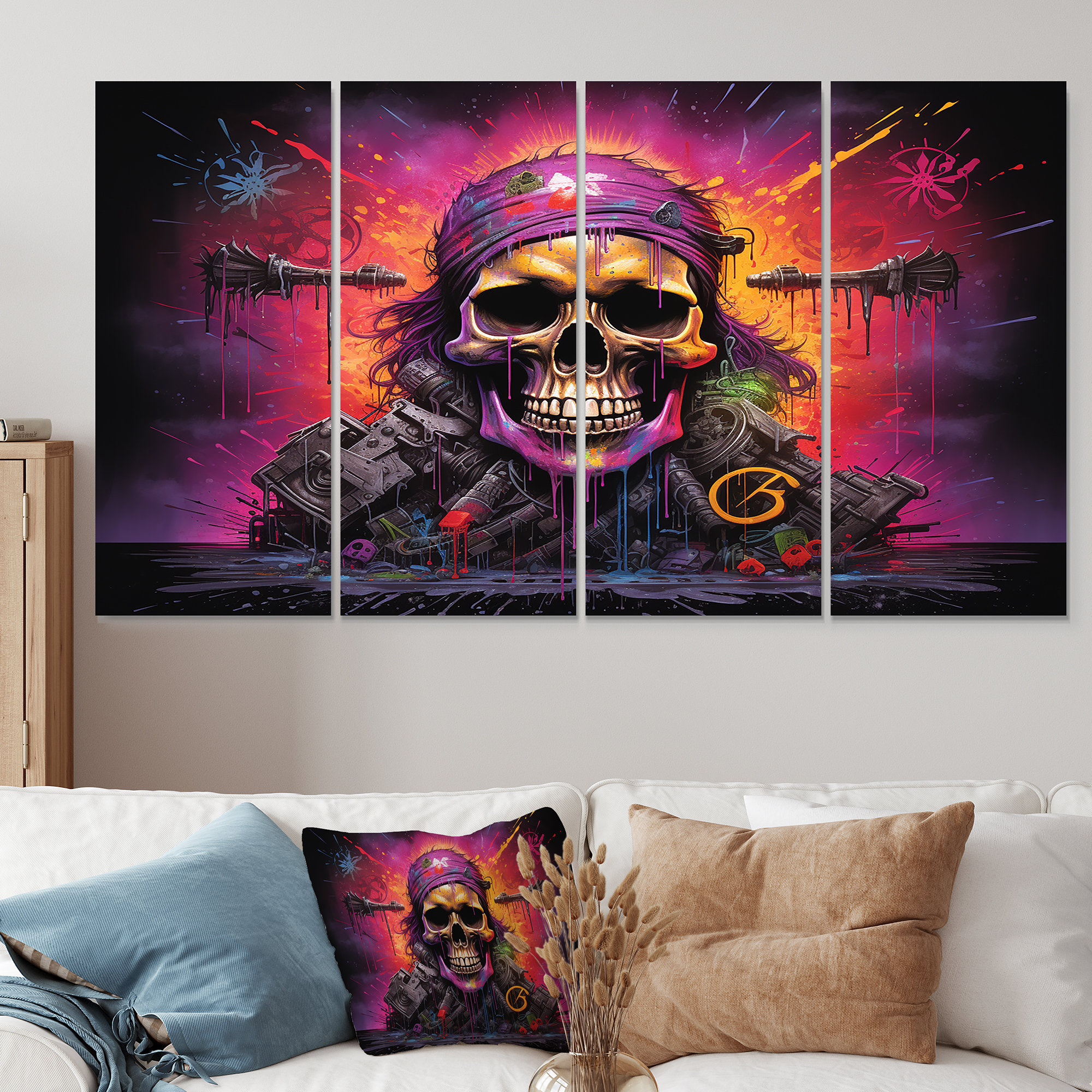 Trinx Pirate Skeleton Flag - Pirate 4 Piece Wall Art Canvas | Wayfair