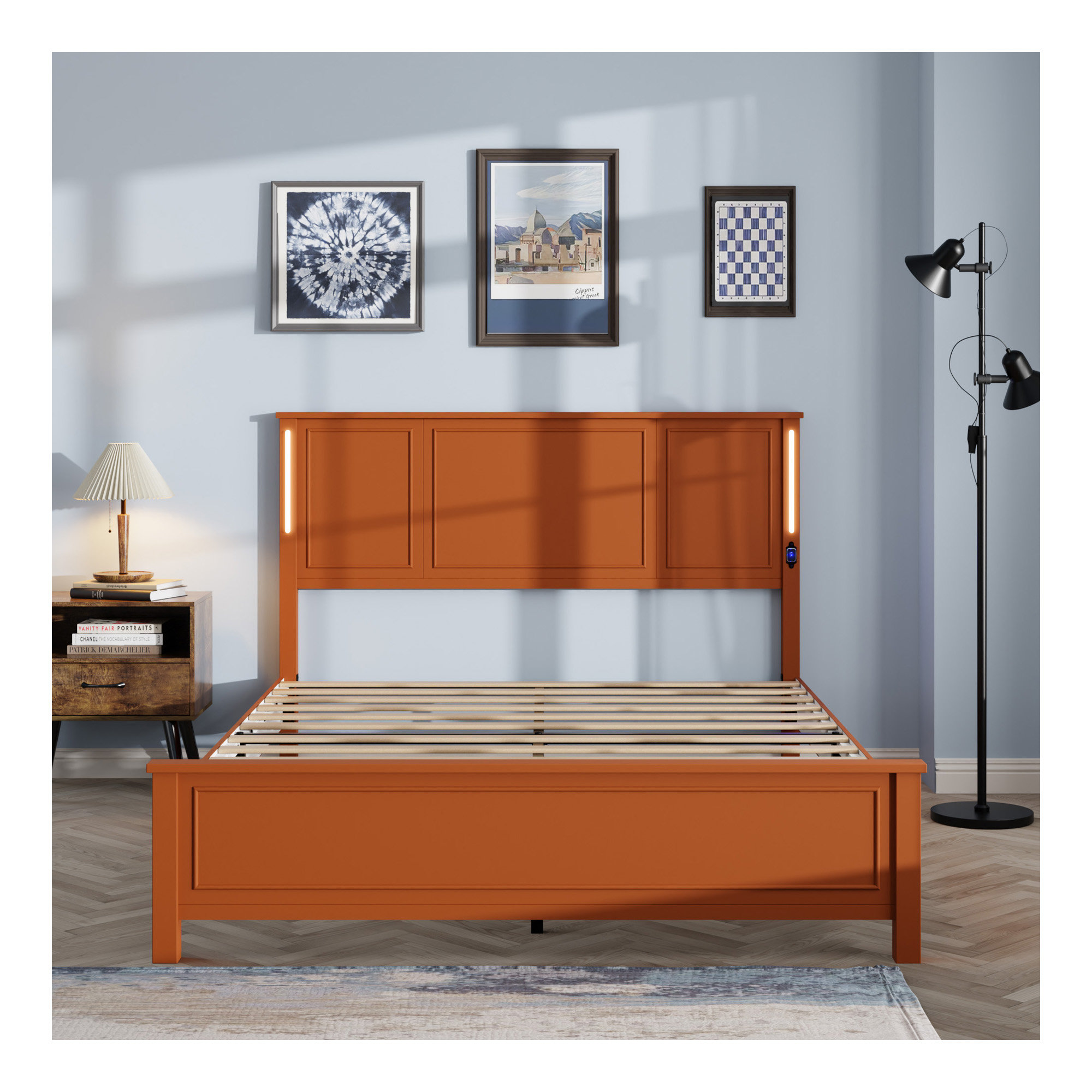 Harriet Bee Bed Frame, Platform Bed Frame With Headboard And Footboard ...