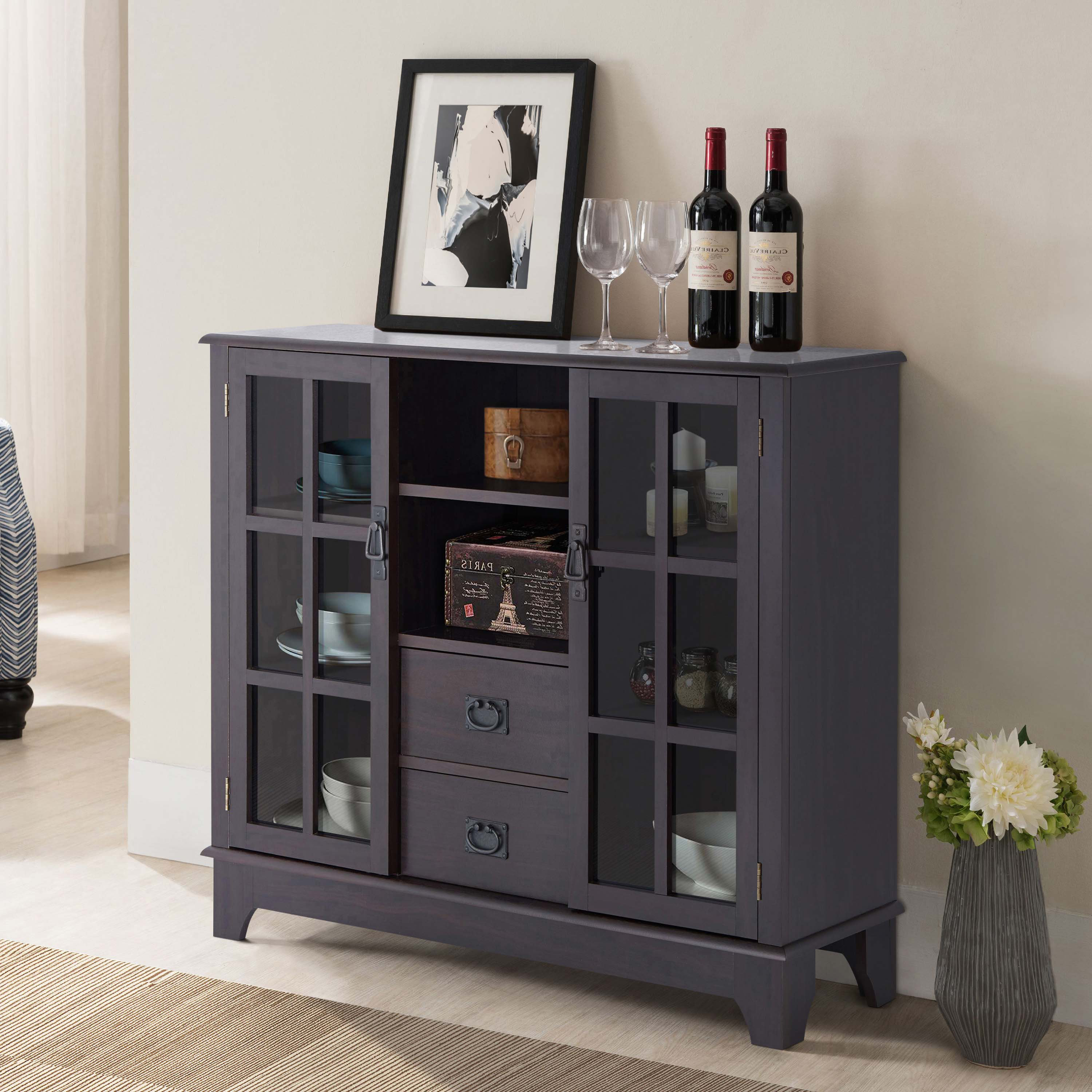 Lark Manor™ Espresso 2-Door Server With 2 Drawers | Wayfair