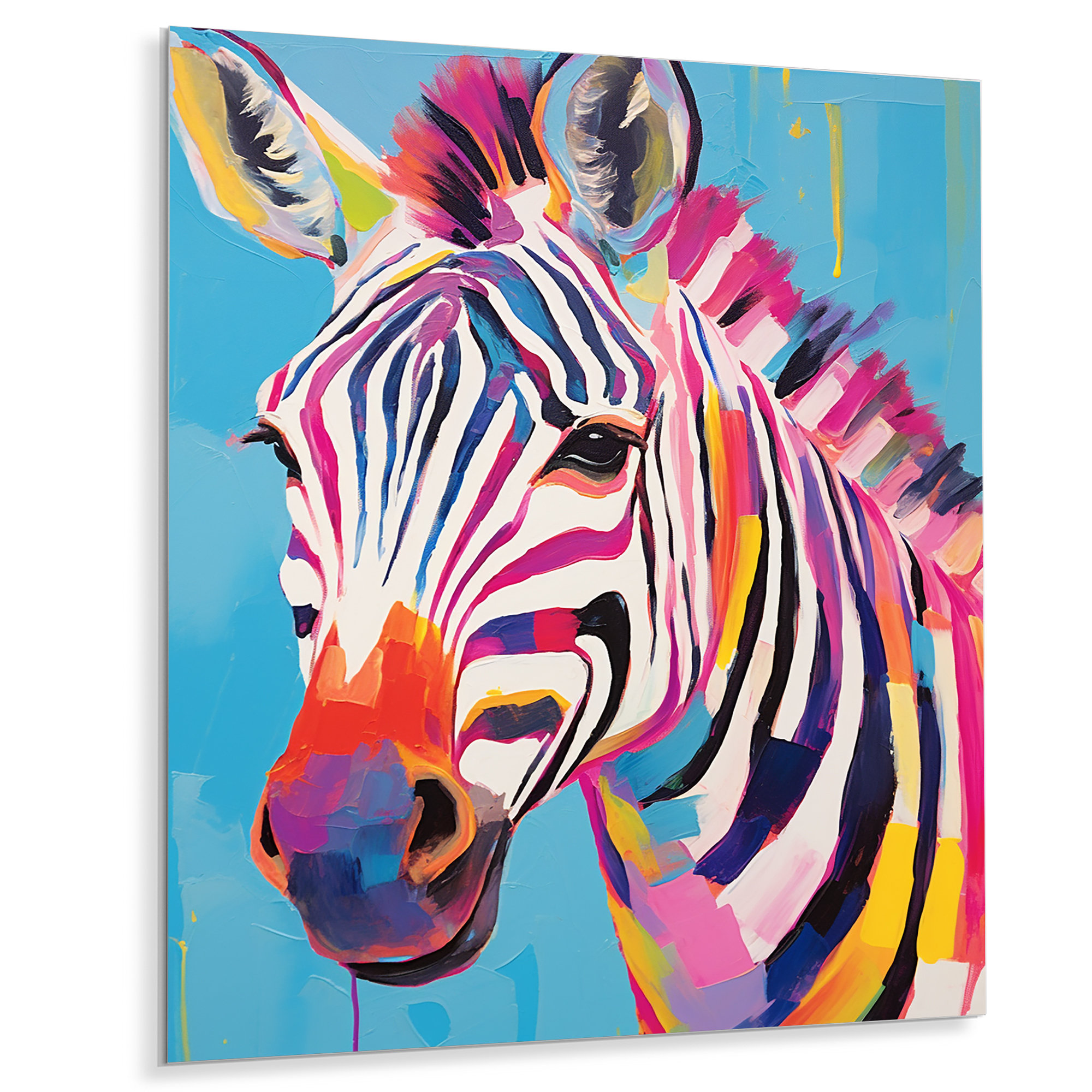 Dakota Fields Colourful Zebra Expressionistic Stripes II - Animals ...