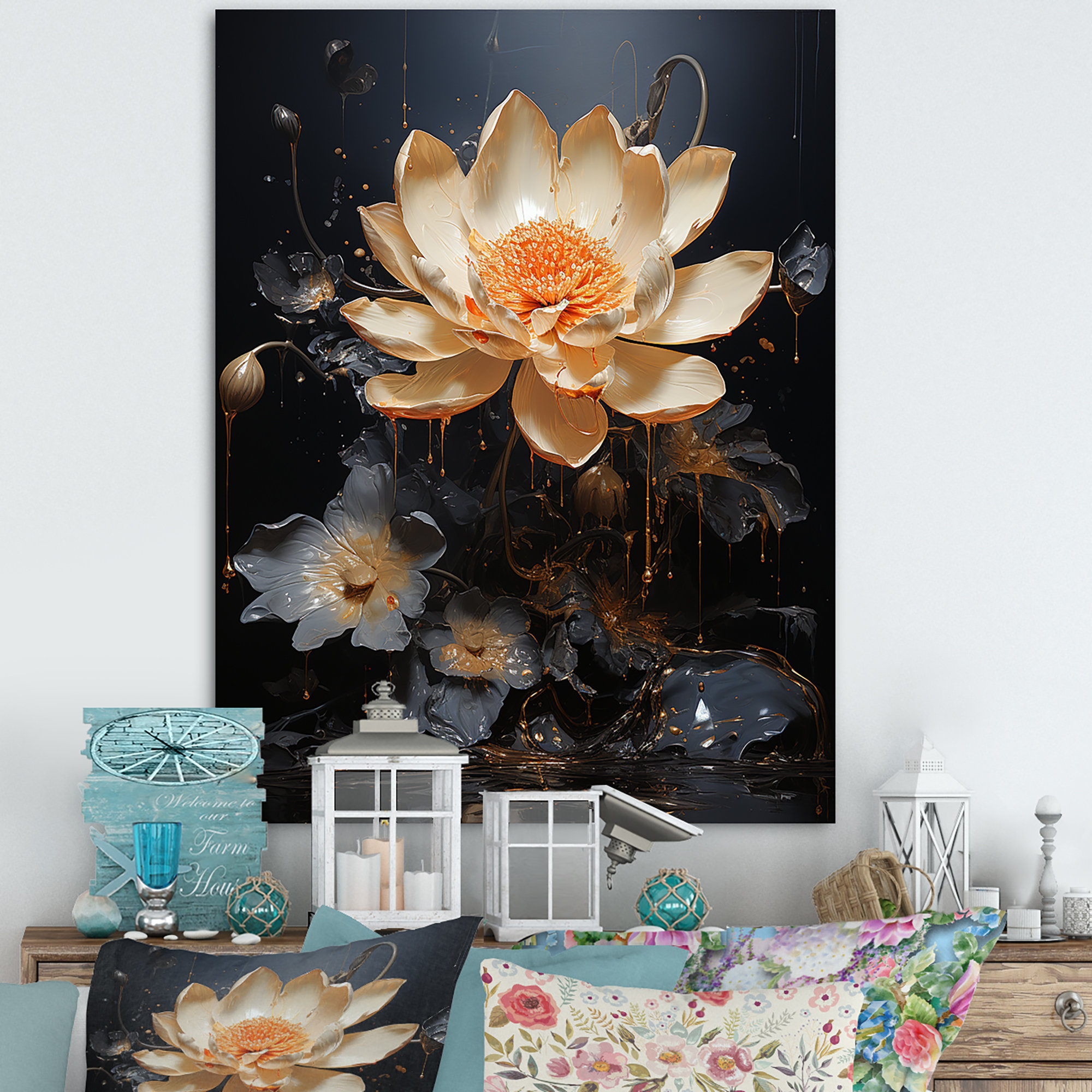 Dakota Fields Harmony Mystique Lotus IV - Lotus Canvas Wall Art ...