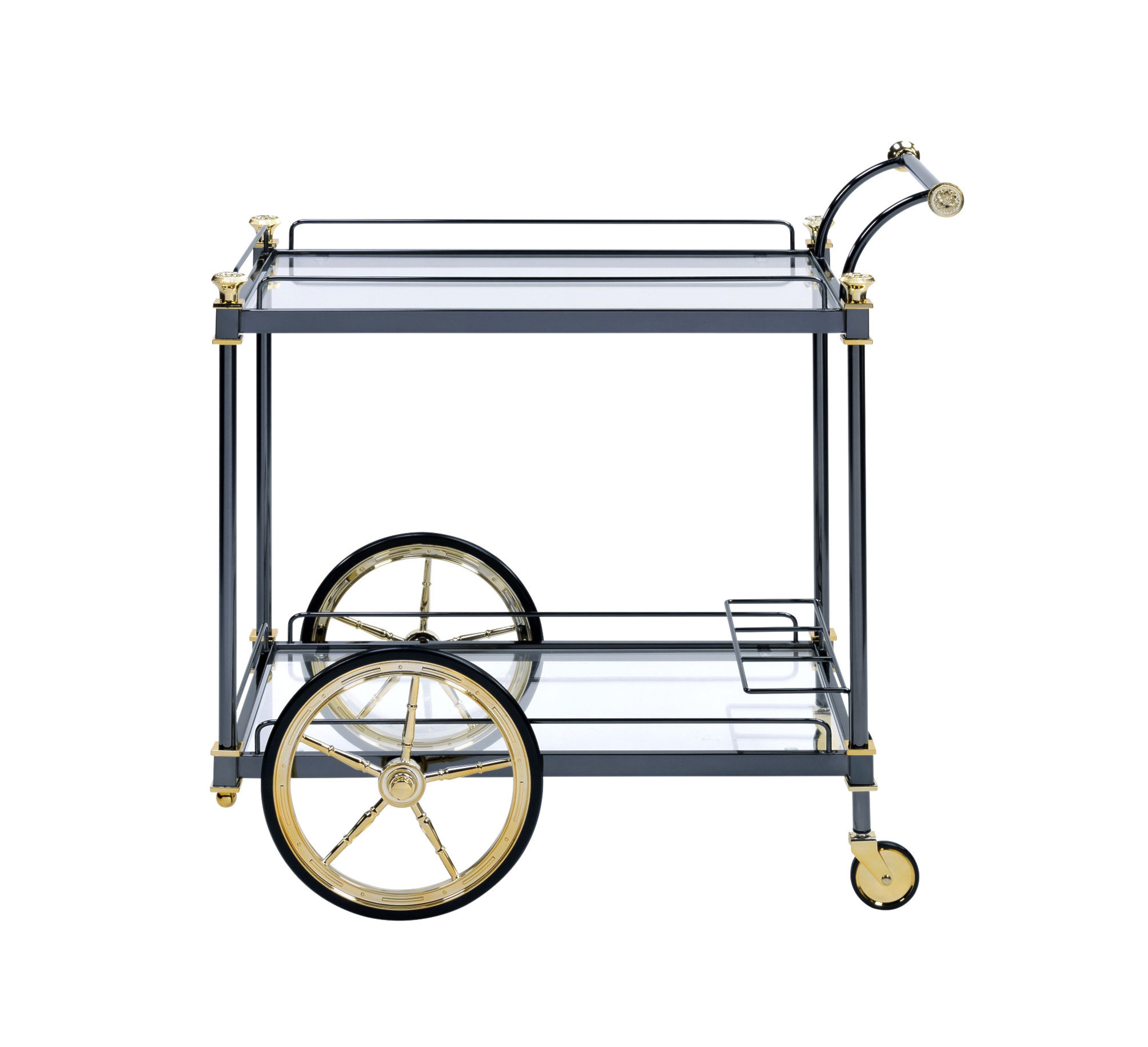 Rosdorf Park Cyrus Multi-Functional Serving Cart With Clear Tempered ...