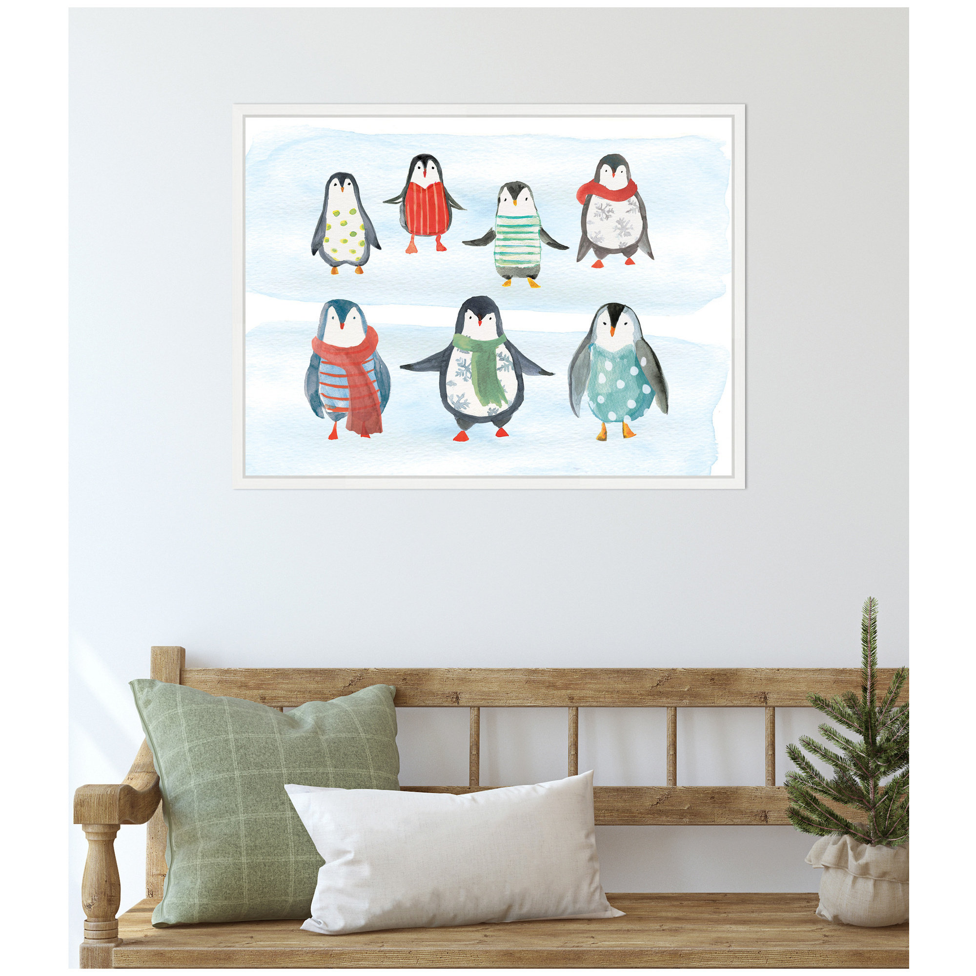 Lark Manor™ Winterwonder Penguins by Turnowsky Framed Canvas Wall Art ...