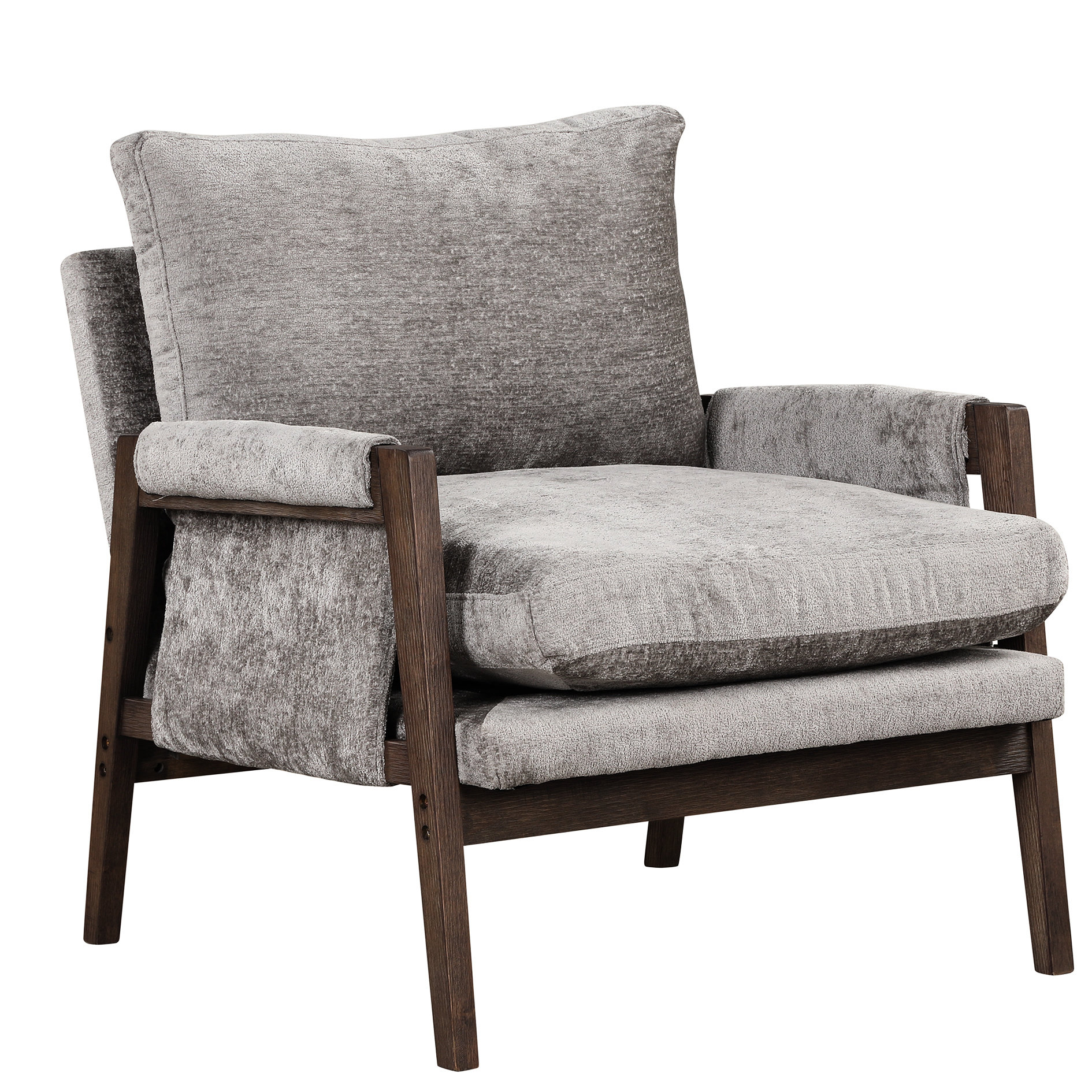 Red Barrel Studio® Mid-Century Modern Chair In Yellow - Velvet ...