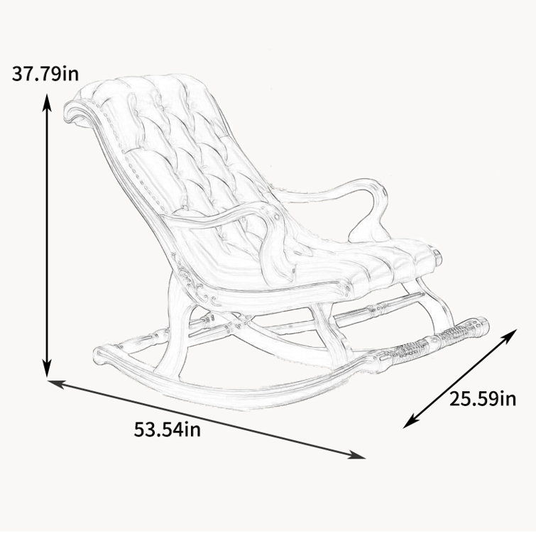 SUPROT Ergonomic Rocking Chair With Hand-carved Details. Solid Wood ...