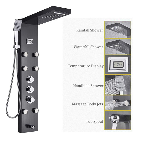 Senlesen 43.7'' Shower Panel with Fixed Shower Head & Reviews | Wayfair