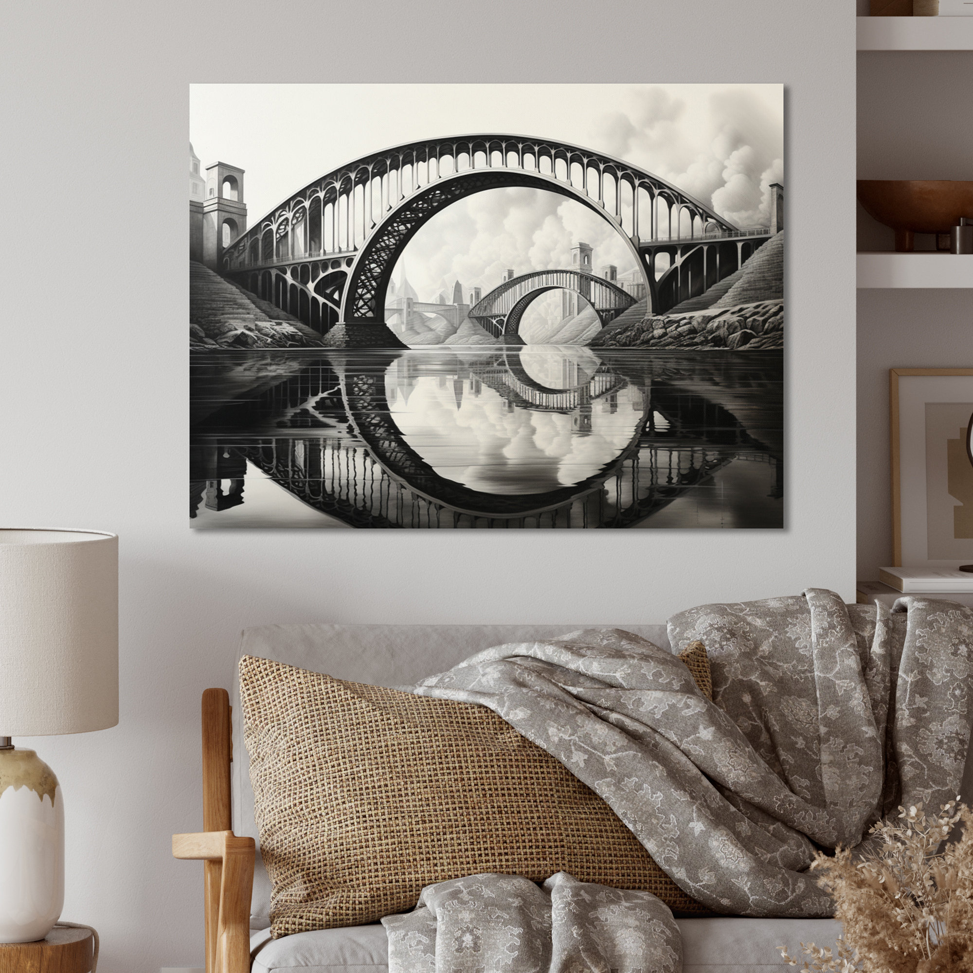 Winston Porter Grey Bridge Steel Symphony Charcoal IV - Architecture ...