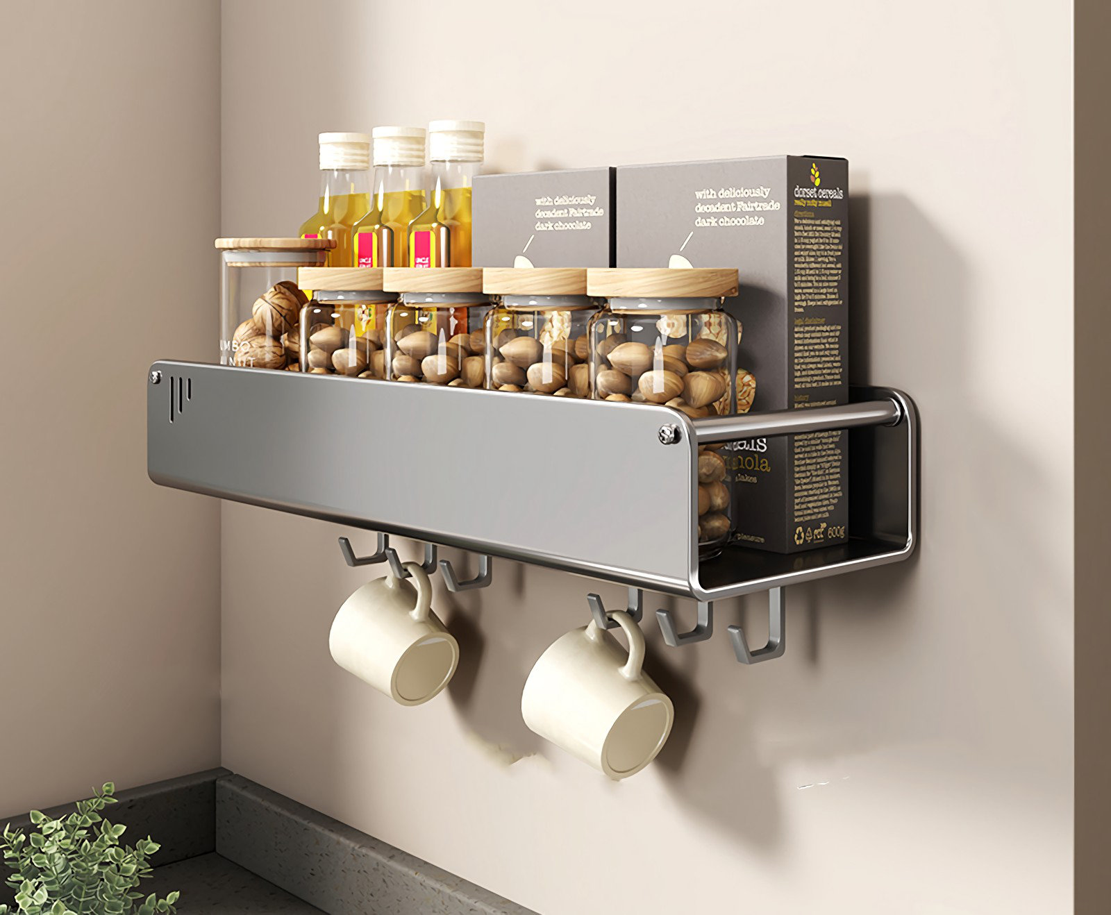 17 Stories Multi-Functional Wall-Mounted Kitchen Spice Rack - Stainless ...