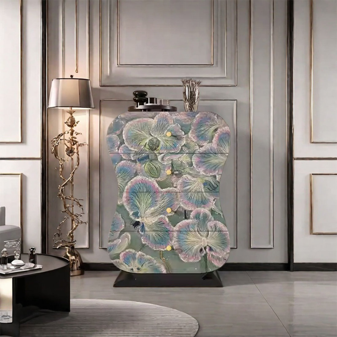 interanest Elegant Storage Cabinet with Walnut Legs | Wayfair