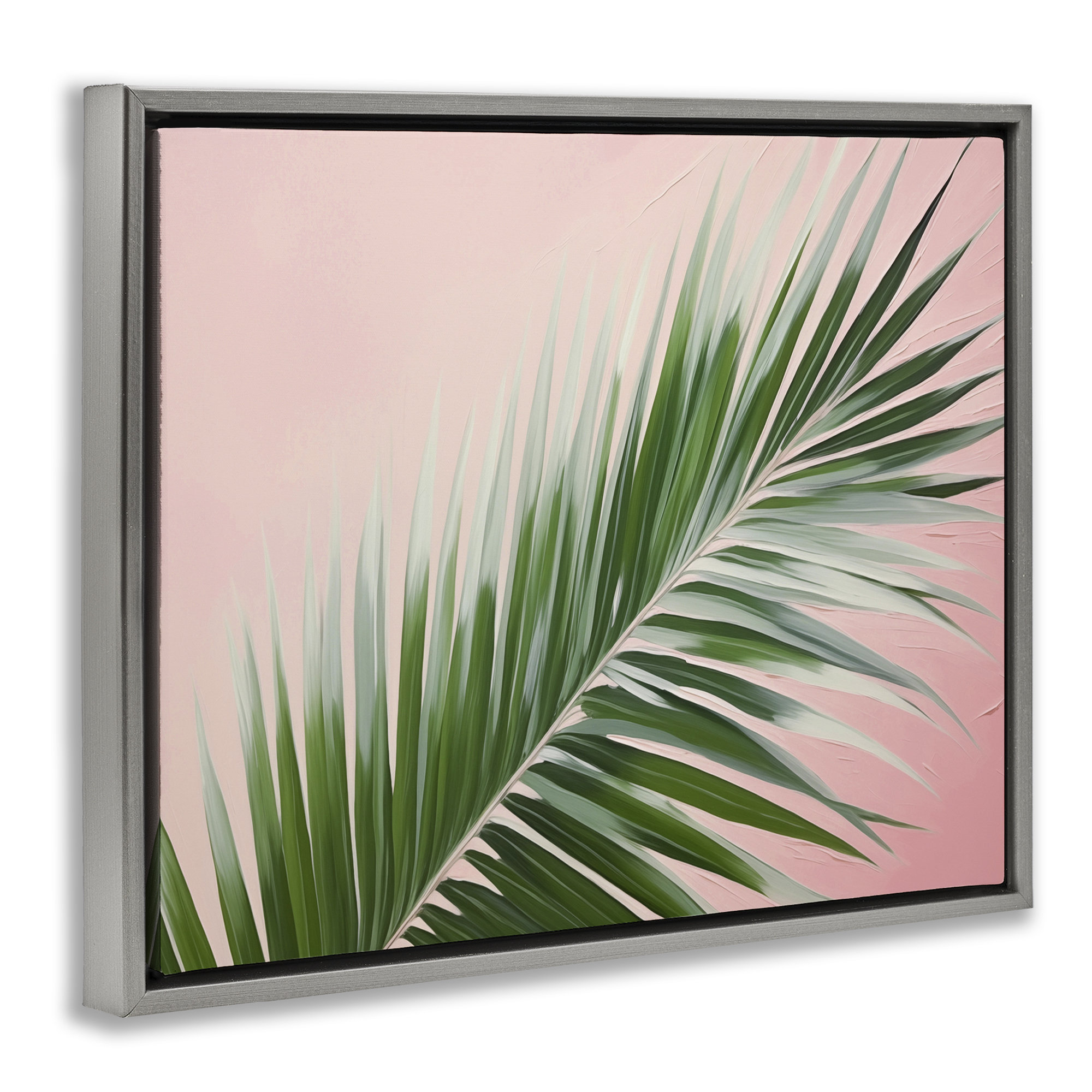 Latitude Run® Wispy Palm Leaf Framed Floater Canvas Wall Art by ...
