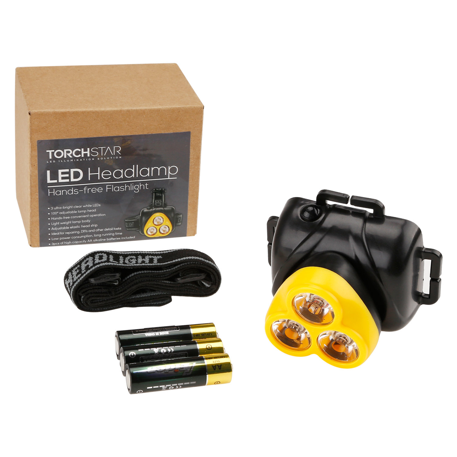 TORCHSTAR Adjustable Battery Powered Integrated LED Headlamp Outdoor ...