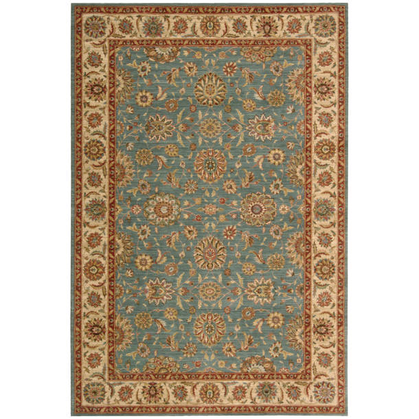 Darby Home Co Crownover Wool Ivory/Blue Rug | Wayfair