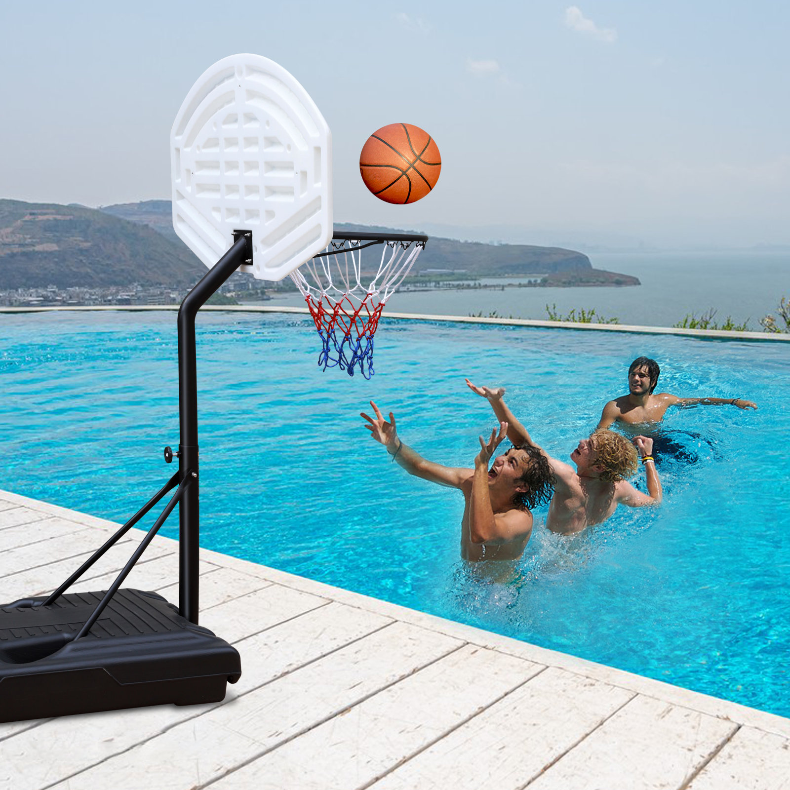 Yesurprise Adjustable Height Iron Pool Basketball Hoop | Wayfair