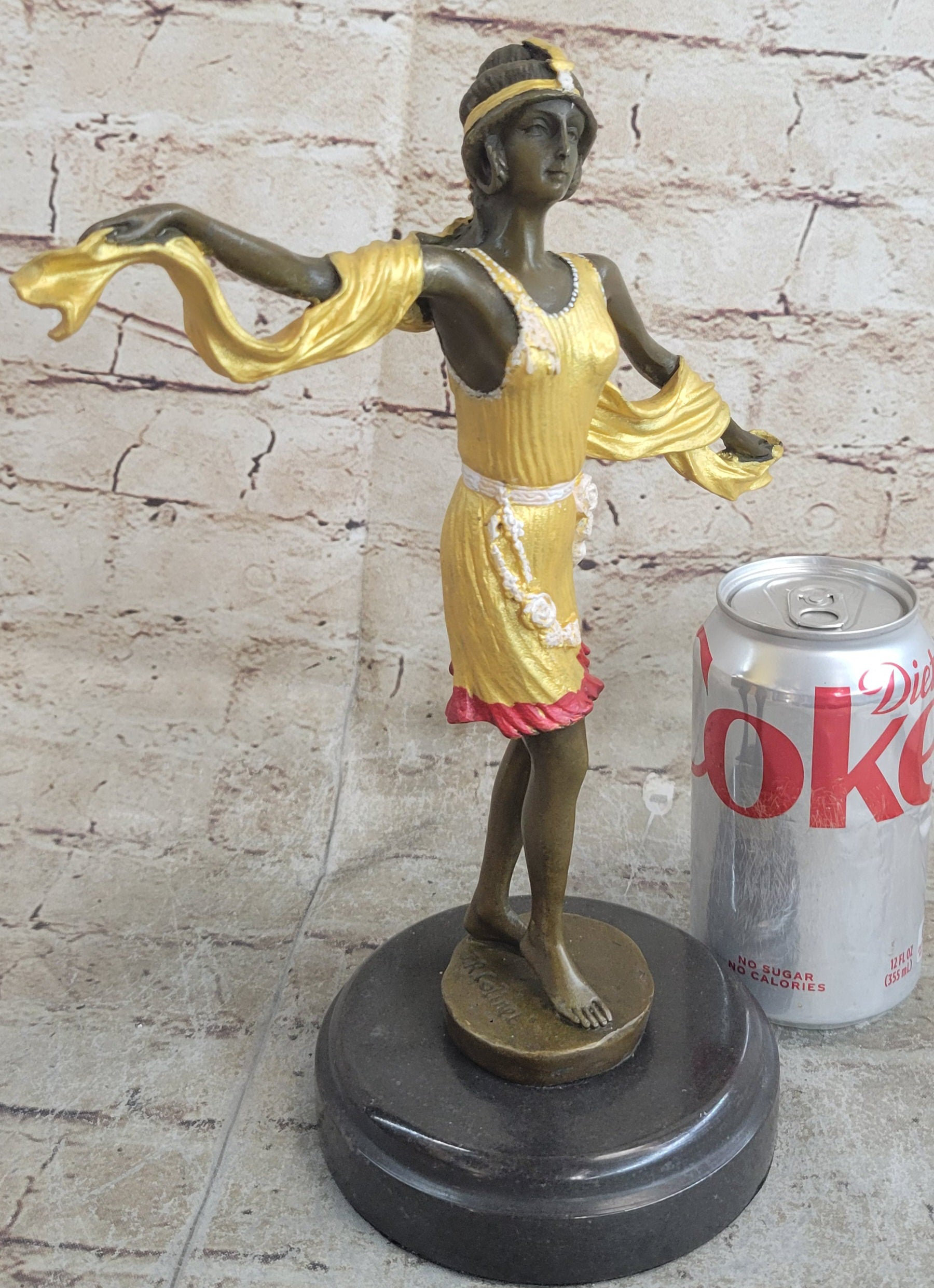 Bloomsbury Market Roaring 20's Jazz Music Dancer Gilt Bronze Sculpture ...