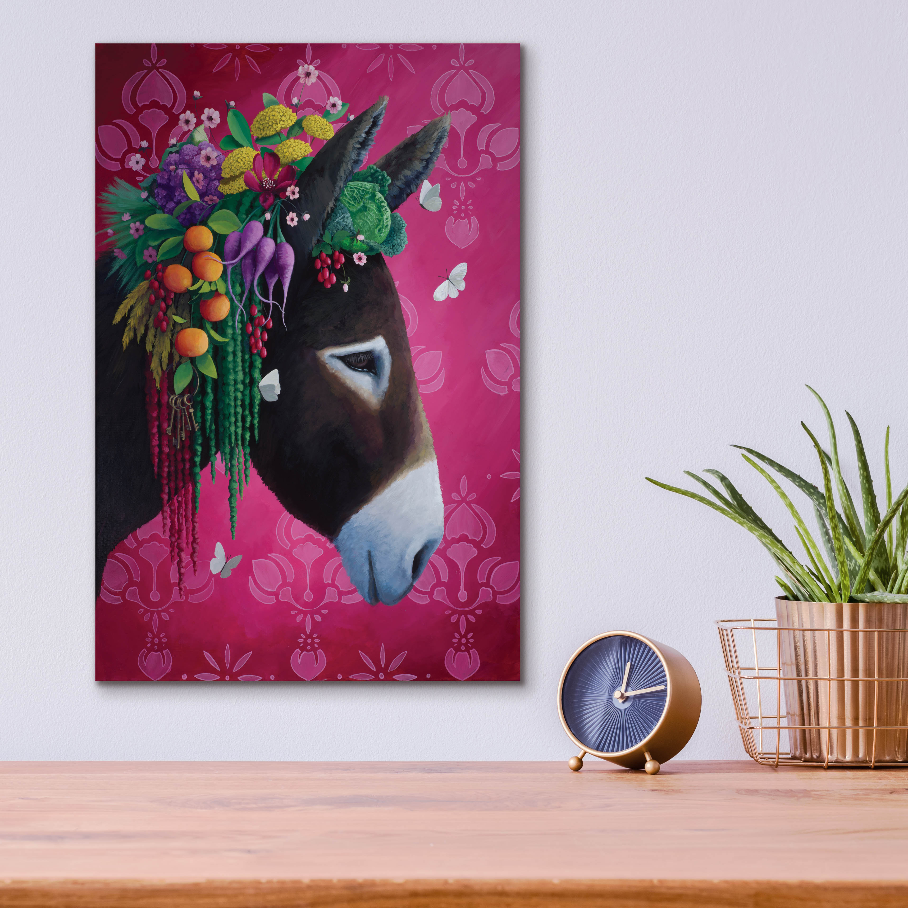Trinx 'Pink Burro' by Heather Gauthier Art Acrylic Glass Wall Art, 12 ...