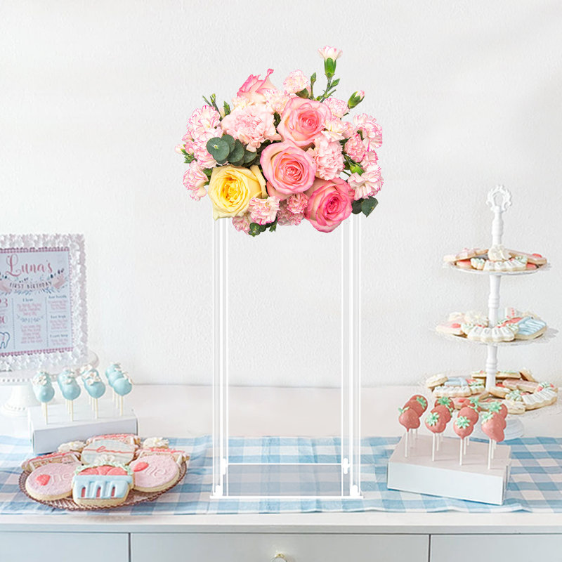 YYBSH Acrylic Clear Wedding Centerpiece Column Flower Stand Backdrops ...