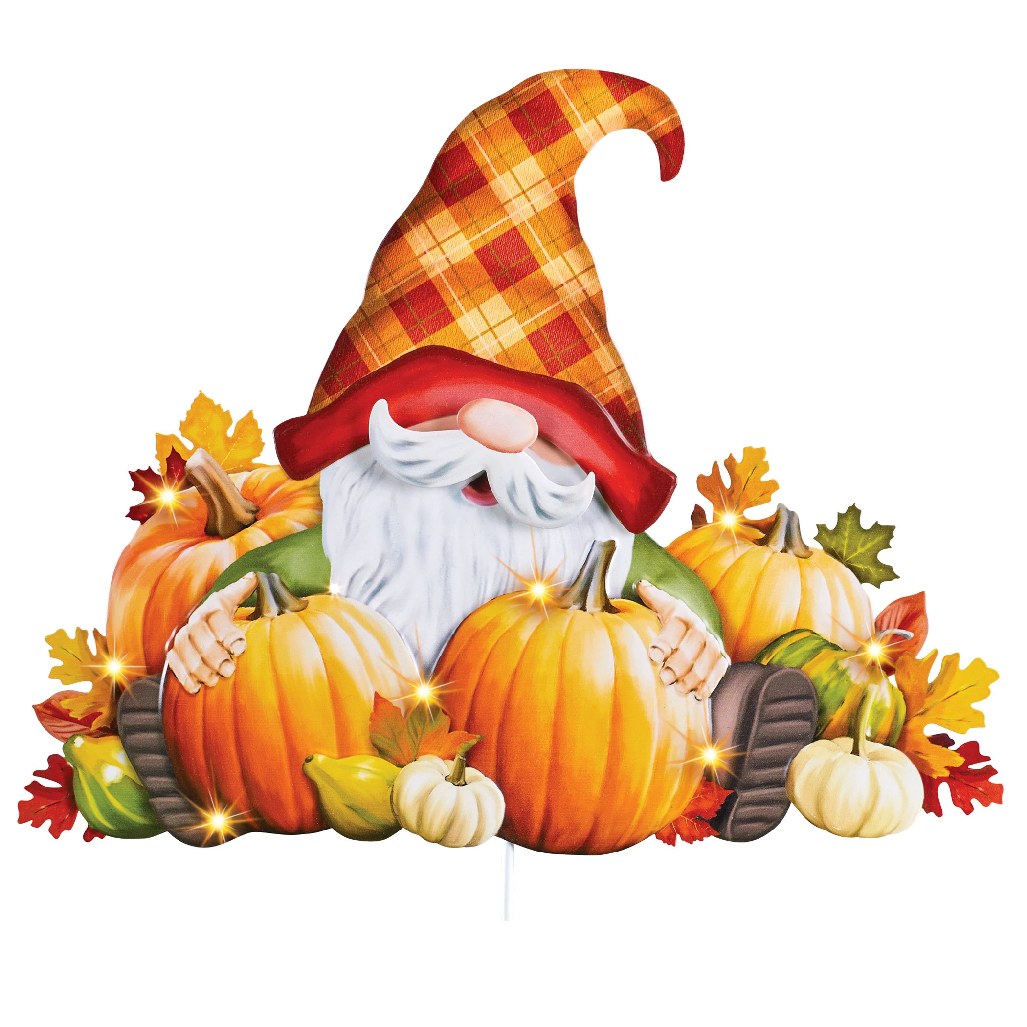 Arlmont & Co. Gnome d'automne avec piquet de jardin extérieur - Wayfair ...