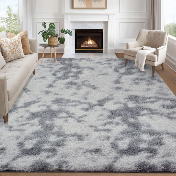 Mercer41 Tie-Dye Washable Shag Area Rugs Non-Slip Fluffy Shag Plush ...