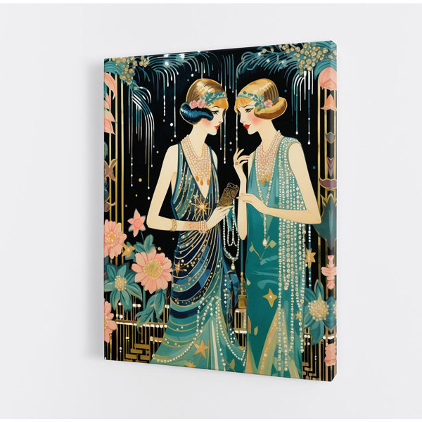 Rosdorf Park Art Deco Flapper 1920's Ladies - Wrapped Canvas Print ...