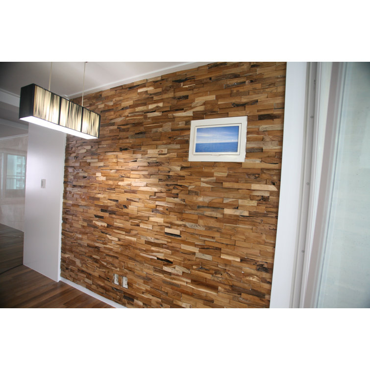 Java Creations Matrix 12" x 48" Reclaimed Engineered Wood Wall Paneling ...