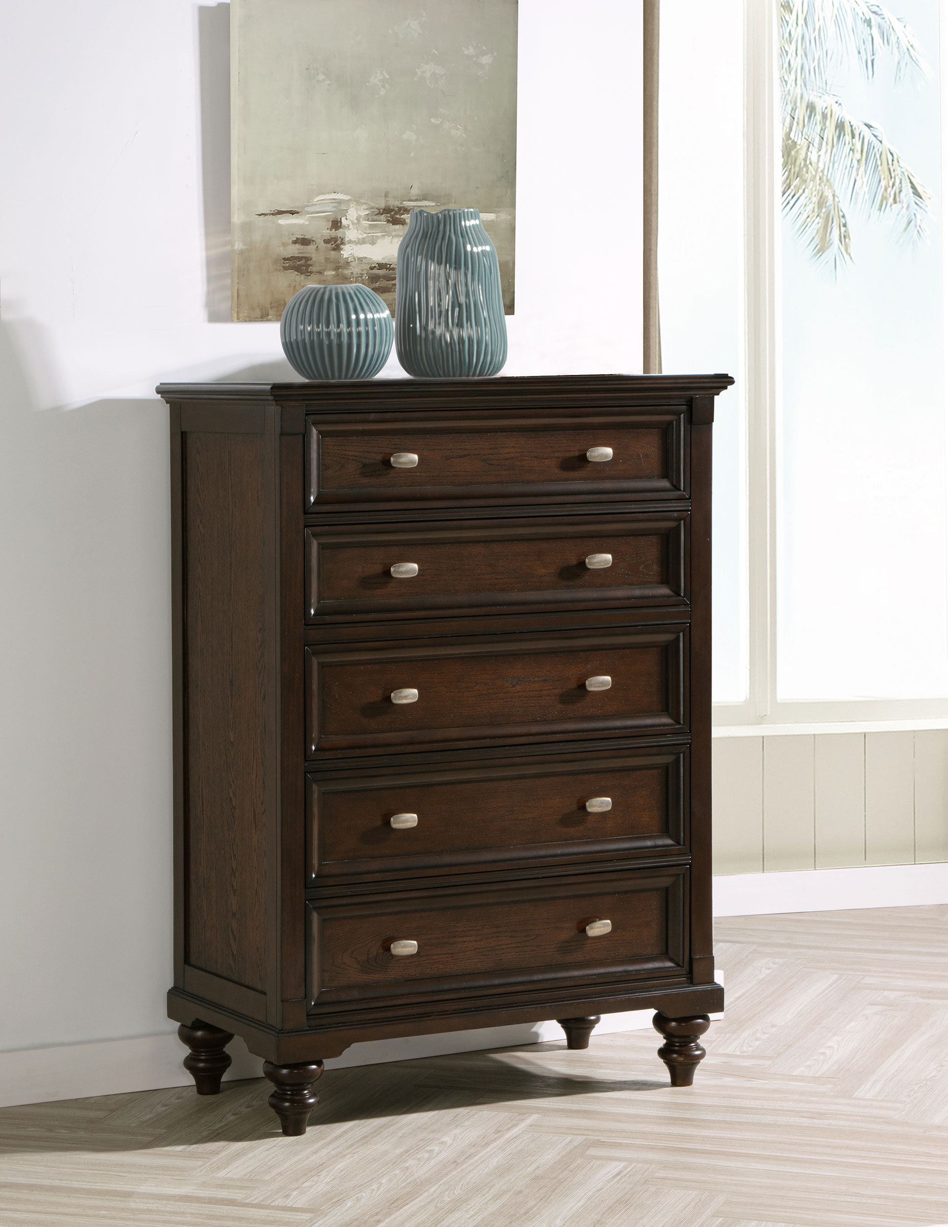 Lark Manor™ Andover 5-drawer Chest of Drawers Dark Oak | Wayfair