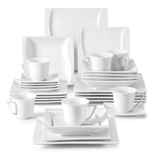 Square White Dinnerware Sets | Up to 65% Off Until 11/20 | Wayfair ...