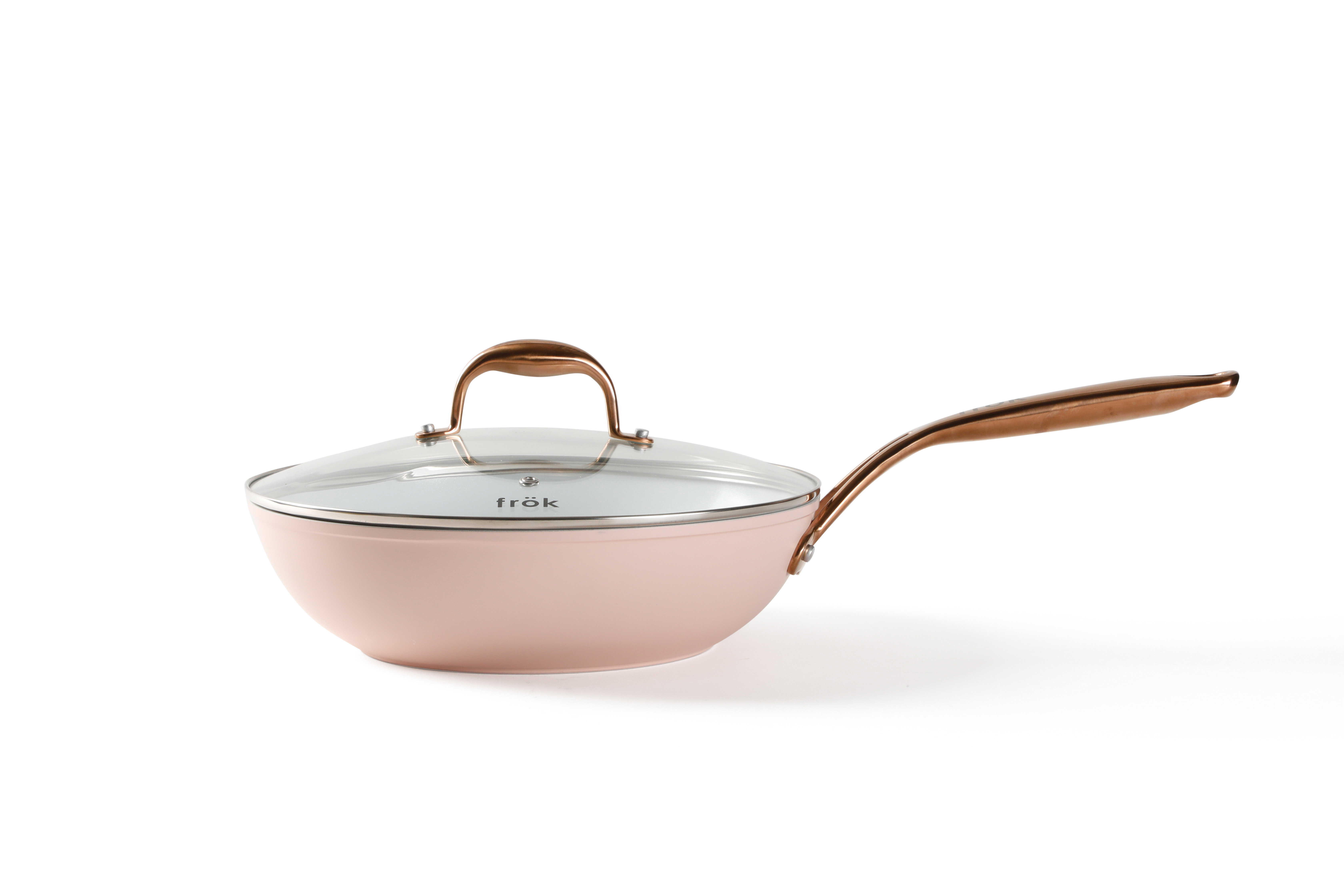 Frök Platinum Non-Stick Fry Pan Meets Wok With Lid, 11-Inch, Blush ...