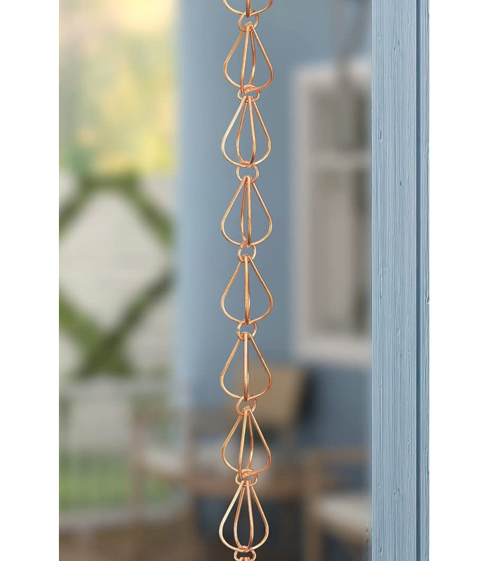 Monarch Rain Chains Pure Copper Teardrop Rain Chain Replacement ...