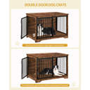 Lily Manor Dog Crate Furniture, Double Door Wooden Dog Crate with Barn ...