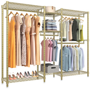Rebrilliant Auron 74.4'' Metal Clothes Rack & Reviews | Wayfair