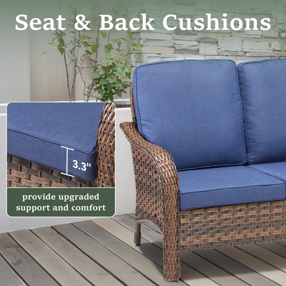 Buenhomino 50'' Wicker Outdoor Loveseat & Reviews | Wayfair