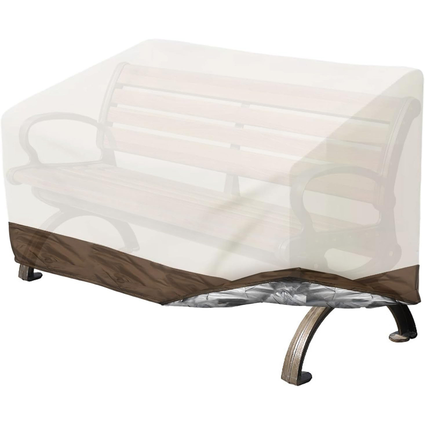 Arlmont & Co. Waterproof Outdoor Bench Cover Beige & Brown Oxford ...