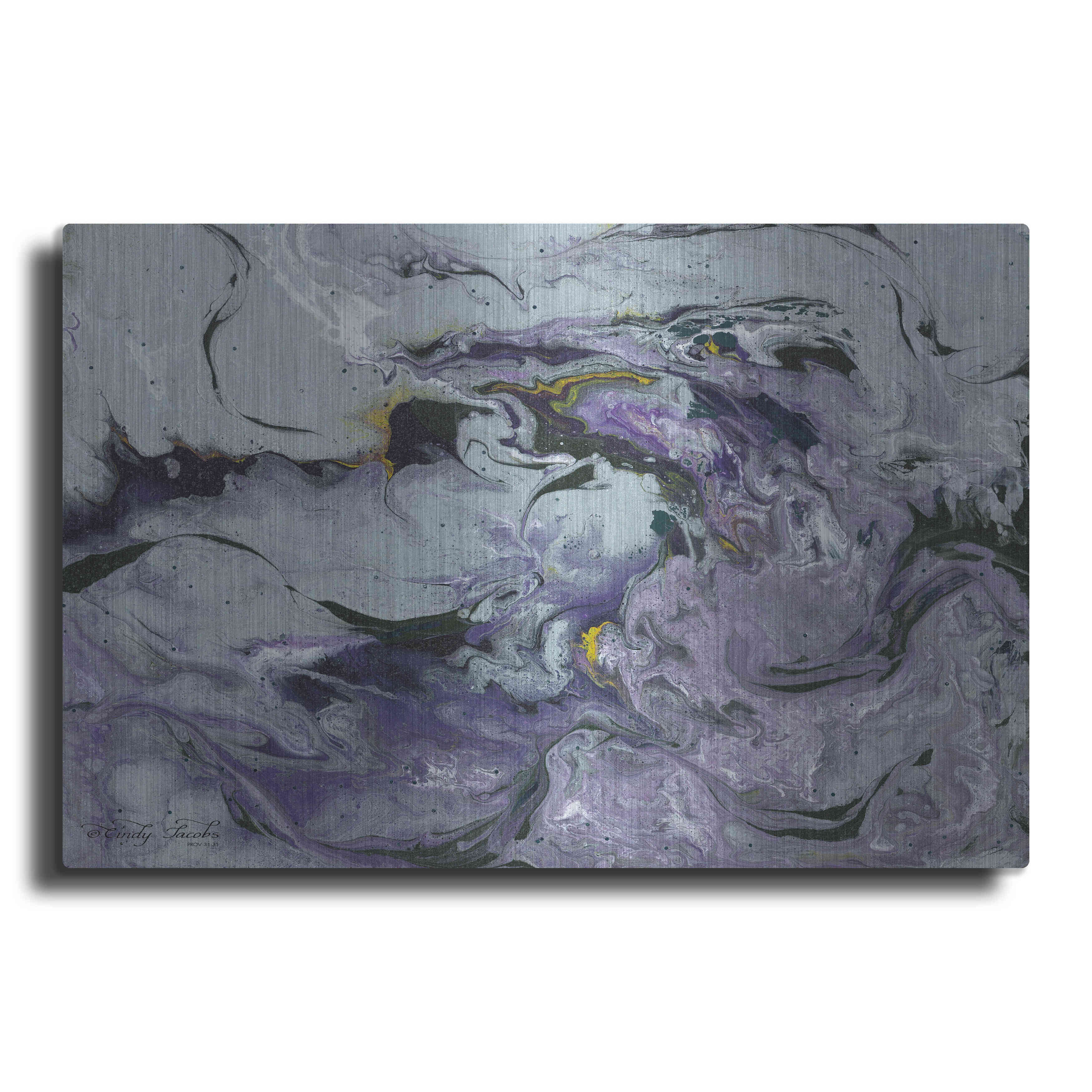 Ivy Bronx 'Abstract in Purple IV' by Cindy Jacobs, Metal Wall Art | Wayfair