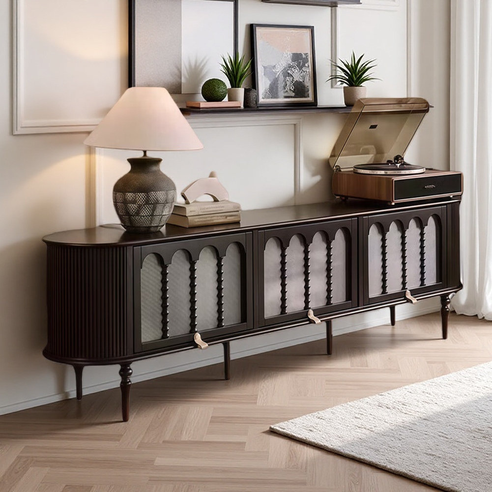 Hokku Designs French Retro Art Black TV Cabinet | Wayfair