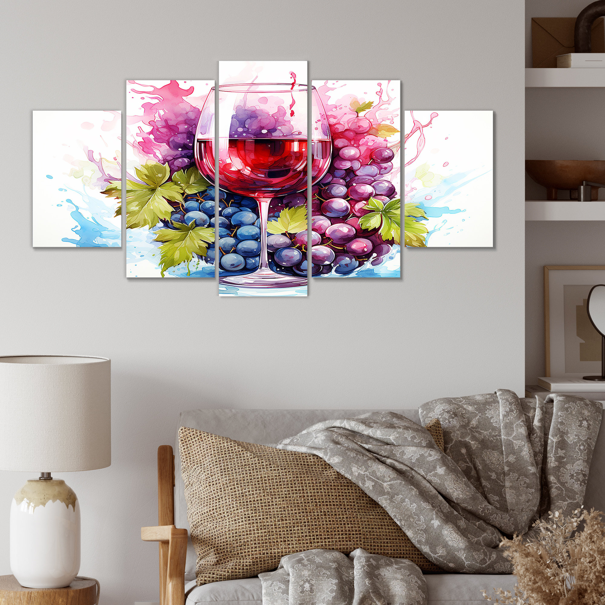 Lark Manor™ 'Grape Elegantburgundy Wine II - Wine Multipanel Wall Art ...