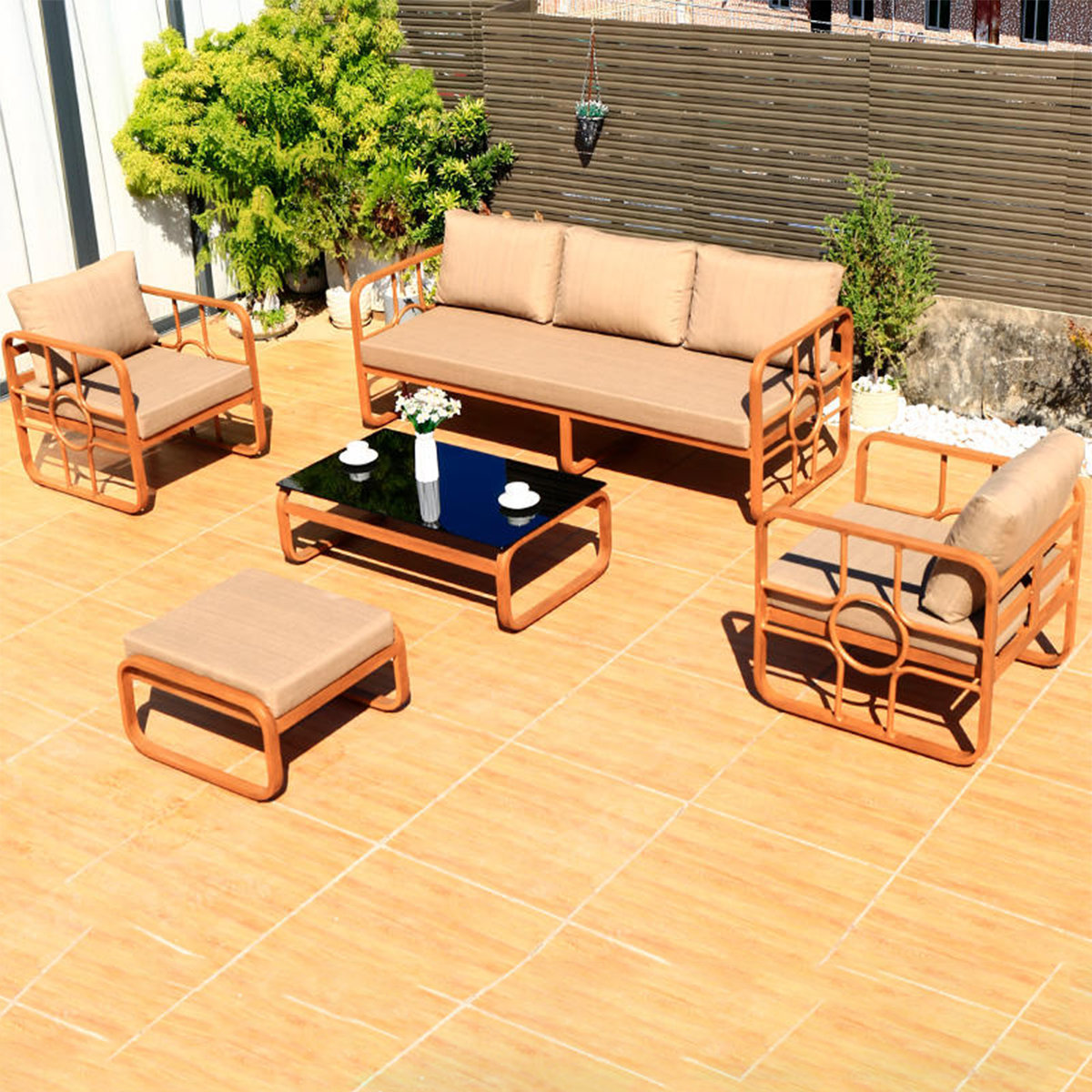 Elegant Home Furnishings.s Outdoor sofa new Chinese imitation wood ...