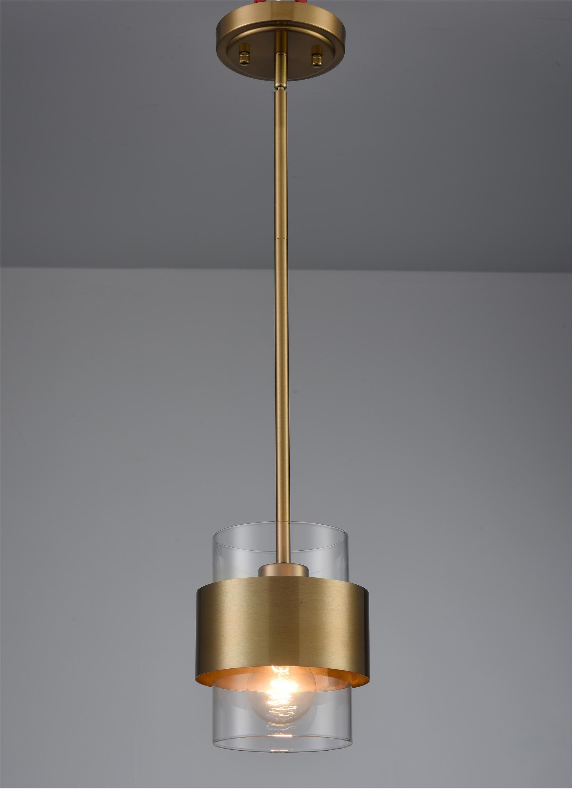 Mercer41 Modern Brass Pendant Light for Kitchen Island with Glass ...