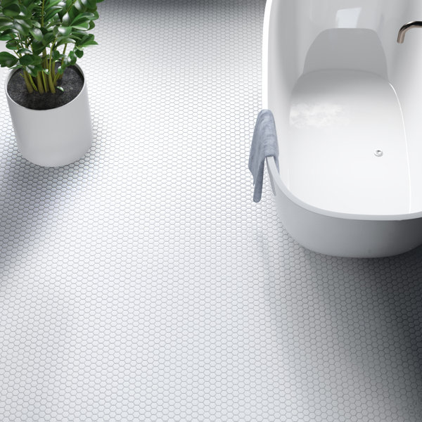 WS Tiles Value Series 1" x 1" Porcelain Mosaic Wall and Floor Tile ...