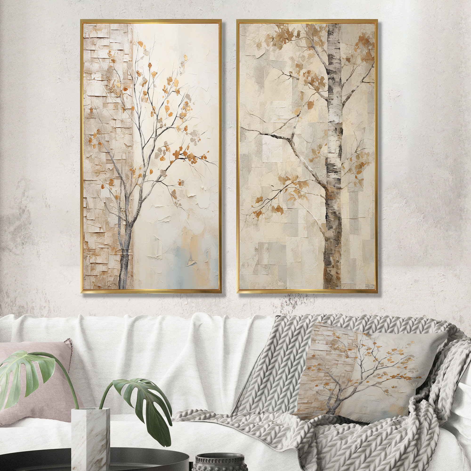 Millwood Pines Minimalism Beige Sycamore Tree Solitude - Tree Sycamore ...