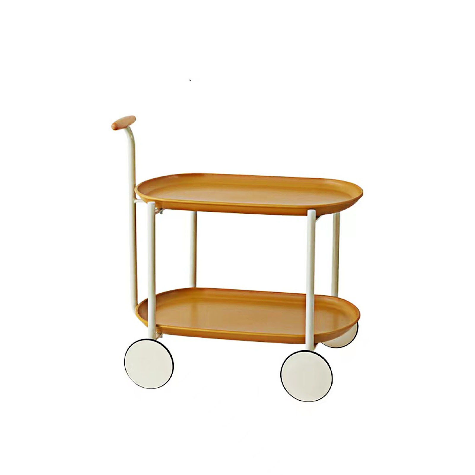 George Oliver Movable Small Pushcart Small Cart Double Layered Coffee ...