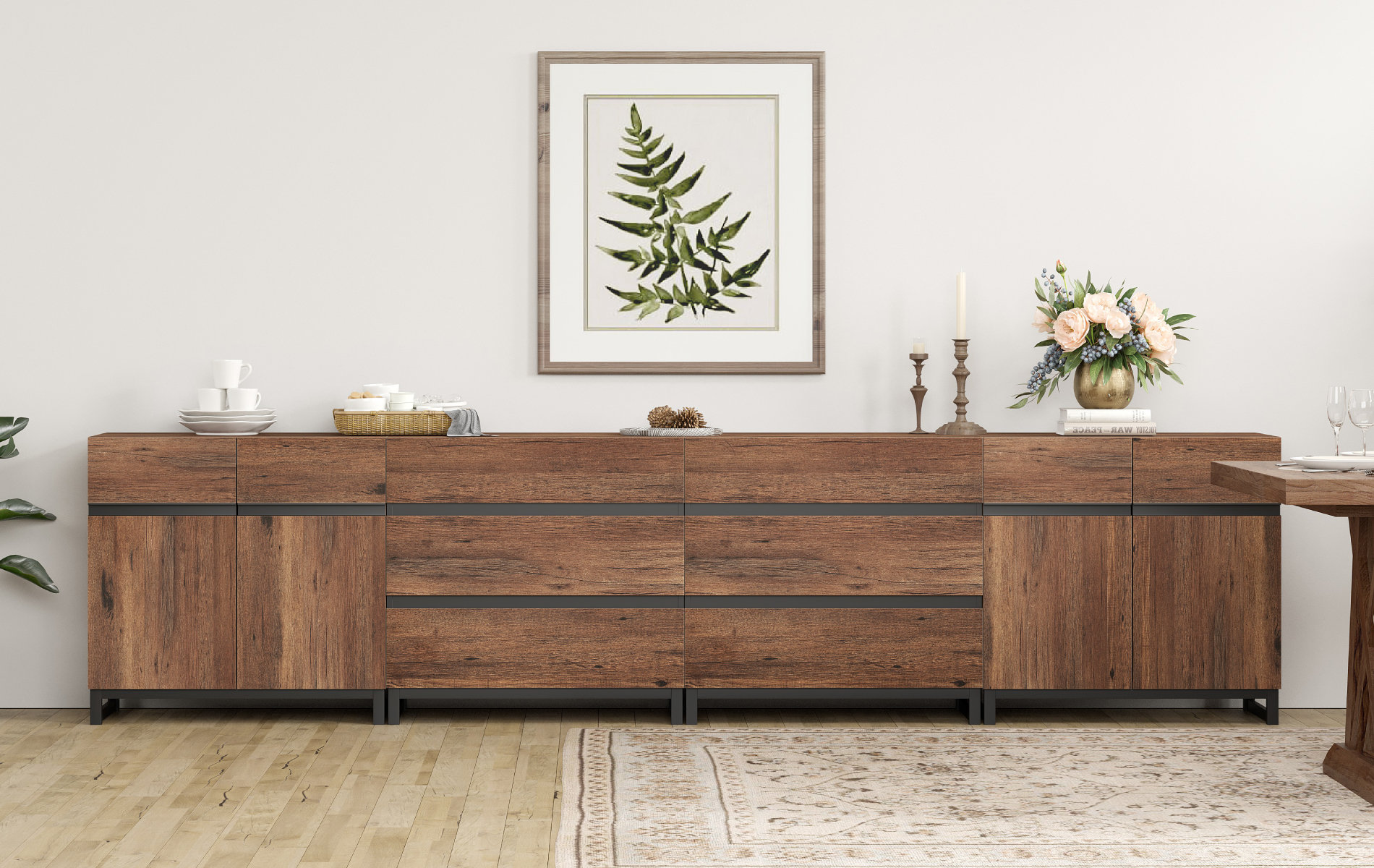 Latitude Run® Aadam 4 In 1 Multifunctional Sideboard Buffet Cabinets, Modern Sideboard With ...