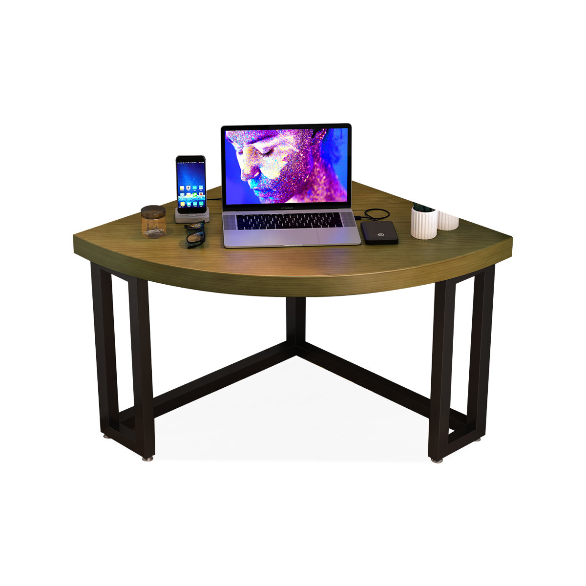 17 Stories Walnut Half-circle Solid Wood desks - Wayfair Canada