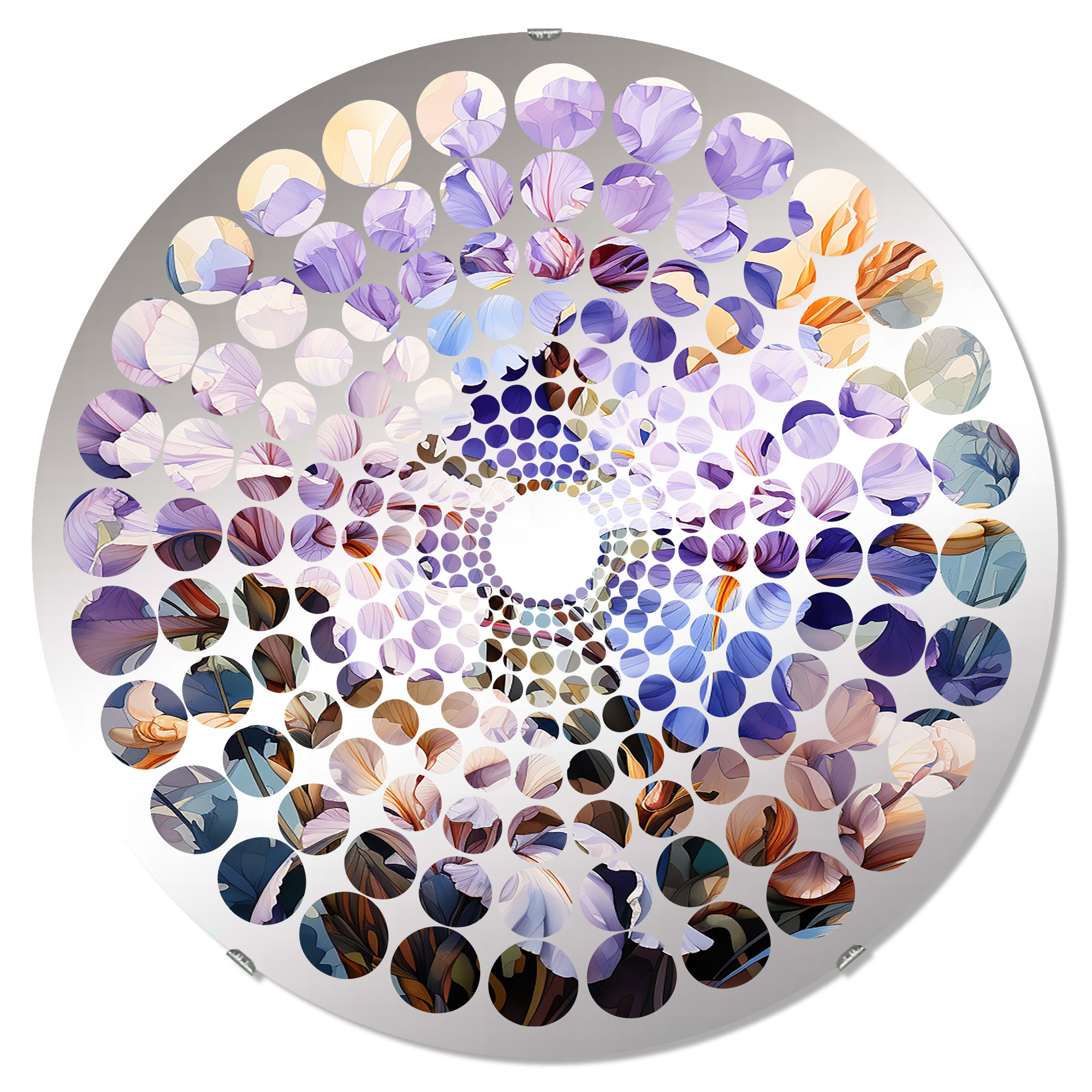 East Urban Home Detailed Deep Purple Irises Flowering II - Radial Dot ...