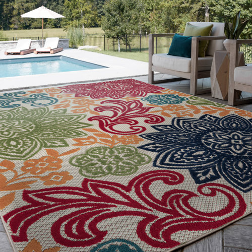 7' x 9' Green Outdoor Rugs You'll Love | Wayfair