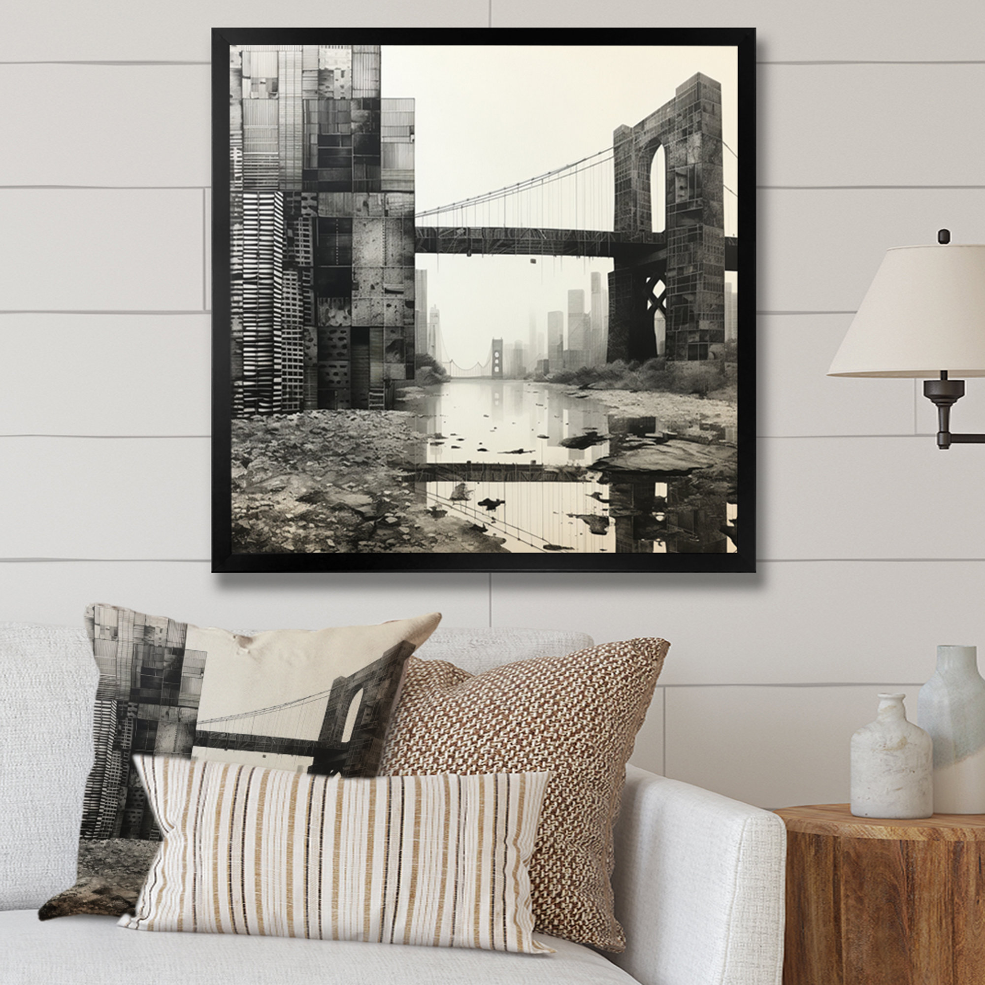 Ebern Designs Grey Bridge Monochromatic Crossing Graphite II ...