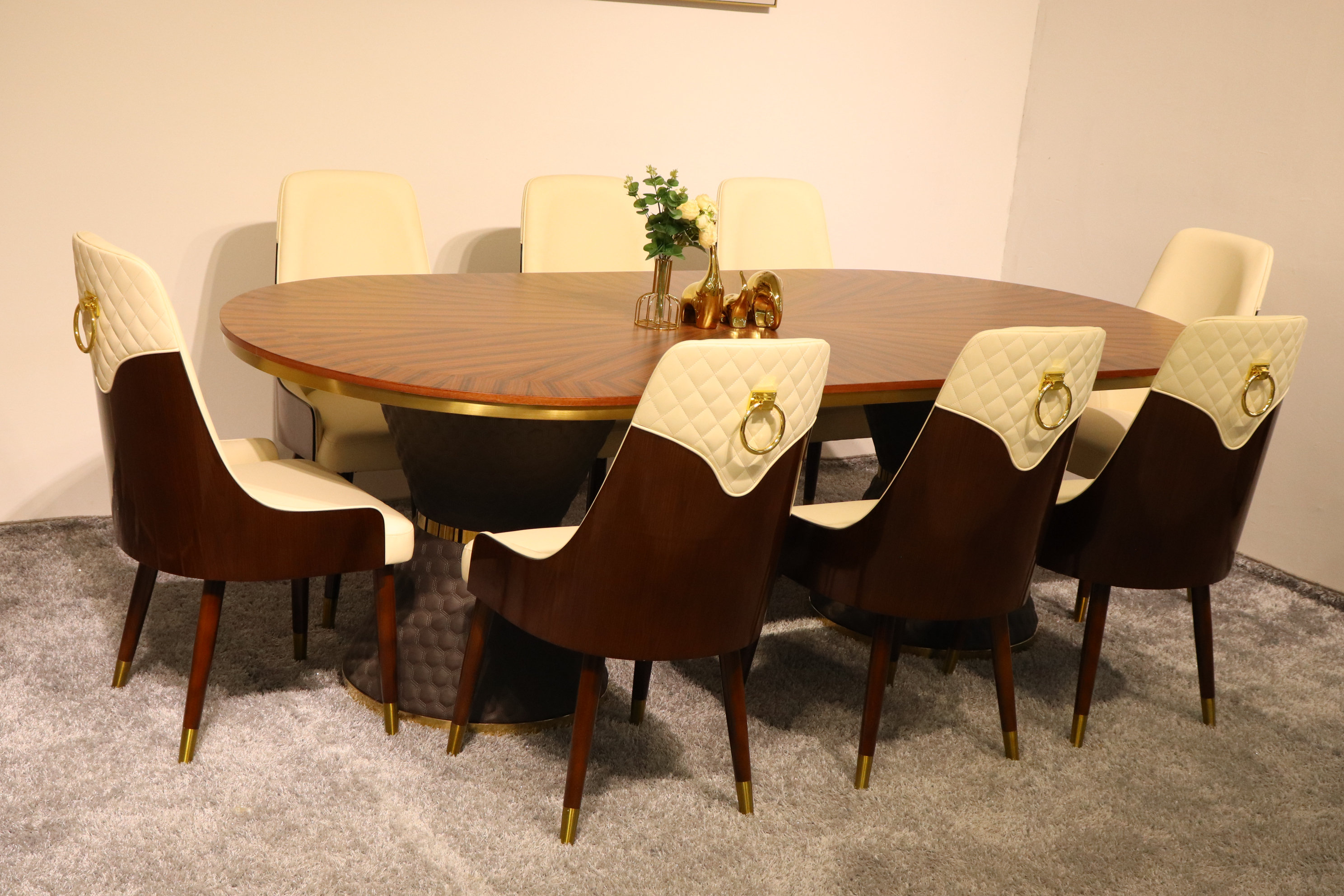 European Furniture 9 Pieces Vogue Lux Rectangular Dining Set | Perigold