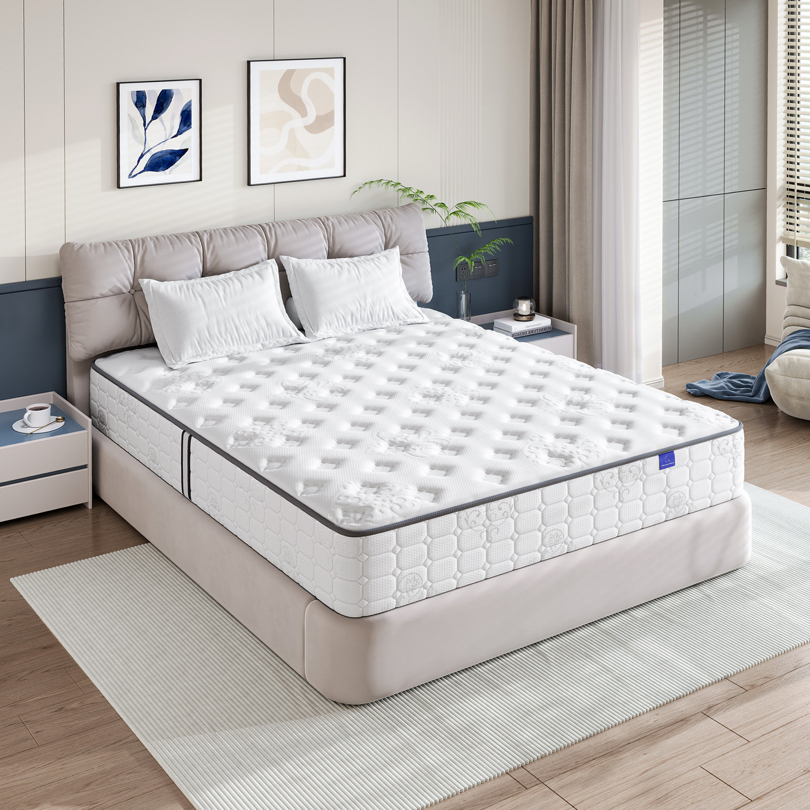 Neche 9.6 Inch Innerspring Multilayer Hybrid Single Mattress ...