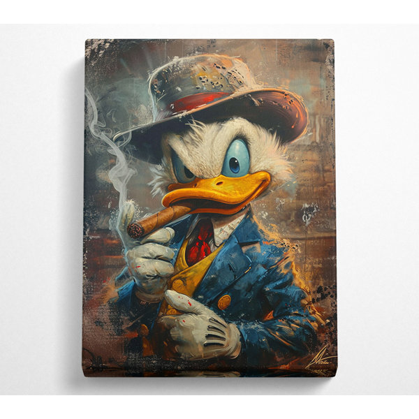 ClassicLiving Gangster Duck - No Frame Print on Canvas | Wayfair.co.uk
